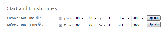 Start and Finish Times